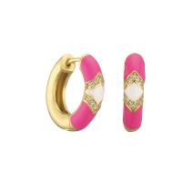 China Micro Dripping Oil Earring OEM Diy Zircon Stone Gold Earrings for sale