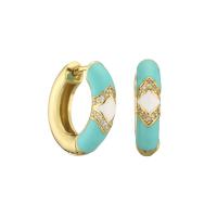 China Micro Dripping Oil Earring OEM Diy Zircon Stone Gold Earrings for sale