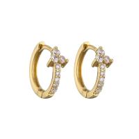 China 24K Gold Plated Hoop Earrings for Women Rhinestone Fashion Jewelry 30mm for sale
