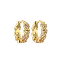 China 24K Gold Plated Hoop Earrings for Women Rhinestone Fashion Jewelry 30mm for sale