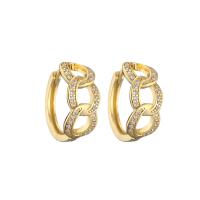 China 24K Gold Plated Hoop Earrings for Women Rhinestone Fashion Jewelry 30mm for sale