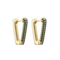 China 24k Gold Plated Diamond Studded Earrings Luxury Fashion Ladies Custom Jewelry 18mm for sale