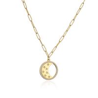 China OEM 24k Gold Plated Paperclip Chain Necklace Pendant for Women Gift Collar 20pcs MOQ for sale