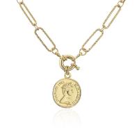 China OEM 24k Gold Plated Paperclip Chain Necklace Pendant for Women Gift Collar 20pcs MOQ for sale