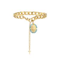 China 18K Gold Bracelet Customized Pendant Fashion Lady Elegant Light Luxury Chain 18 Inch for sale