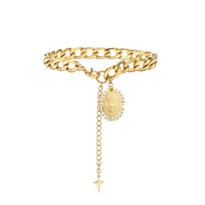 China 18K Gold Bracelet Customized Pendant Fashion Lady Elegant Light Luxury Chain 18 Inch for sale