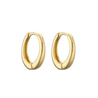 China 18k Gold Plated Stainless Steel Hoop Earrings Round Fashion Jewelry for Women Men for sale