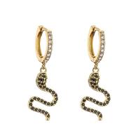 China 18k Gold Plated Snake Earrings Custom CZ Zircon Fashion Jewelry 3-5 Days for sale