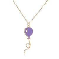 China 18k Gold Plated Enamel Balloon Pendant Necklace Stainless Steel Chain Jewelry for sale