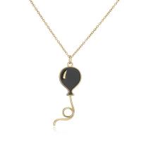China 18k Gold Plated Enamel Balloon Pendant Necklace Stainless Steel Chain Jewelry for sale