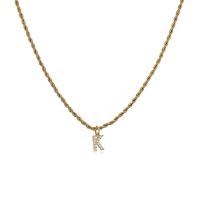 China 18k Gold Plated Custom Initial Letter Necklace Jewelry for Women 18 Inch for sale
