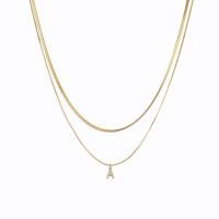 China 18k Gold Plated Custom Initial Letter Necklace Jewelry for Women 18 Inch for sale