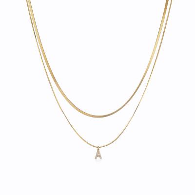 China 18k Gold Plated Custom Initial Letter Necklace Jewelry for Women 18 Inch for sale