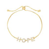 China 18K Gold Plated Custom Initial Name Bracelet Personalised Zircon Letter Bracelet for sale