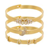 China Letter 18K Gold Bangle Personalized Name Bracelets Gold Plated OEM ODM for sale