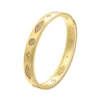 China Zircon 18k Gold Plated Bangles Custom Name Gold Plated Initial Bracelet for sale