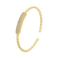 China Zircon 18k Gold Plated Bangles Custom Name Gold Plated Initial Bracelet for sale