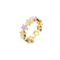 China Open 14k Gold Star Ring Adjustable CZ Cubic Zircon Custom for sale