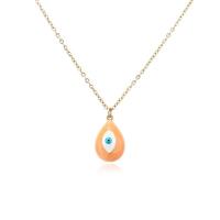 China 14k Gold Plated Turkish Evil Eye Bead Pendant Necklace 45cm Jewelry for sale