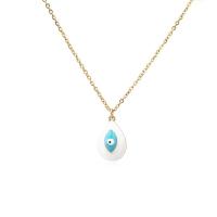 China 14k Gold Plated Turkish Evil Eye Bead Pendant Necklace 45cm Jewelry for sale