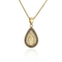 China 14k Gold Plated Virgin Mary Pendant Necklace with Zircon for Women Fashion Jewelry for sale