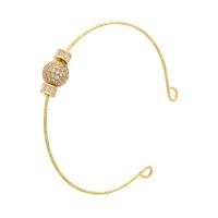China Adjustable 18k Gold Bangle Kids Round Ball Zircon Rhinestone Bangle Bracelet for sale