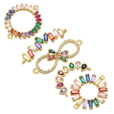 China Gold Plated DIY Crystal Bracelet Necklace Connector Charm Findings for Jewelry Making ODM for sale