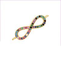China OEM Gold Plated Rainbow Crystal Zirconia Bracelet Connectors for Jewelry Making 18cm for sale