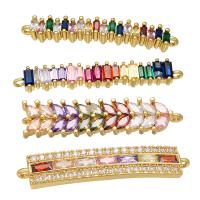 China OEM Gold Plated Rainbow Crystal Zirconia Bracelet Connectors for Jewelry Making 18cm for sale