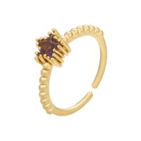China 18K Gold Plated Star Zircon Adjustable Engagement Ring for Women Hypoallergenic for sale