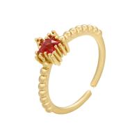 China 18K Gold Plated Star Zircon Adjustable Engagement Ring for Women Hypoallergenic for sale