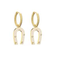 China Gold Plated Enamel U Shape Hoop Earrings Cute Contemporary Pendant Jewelry for Women OEM for sale