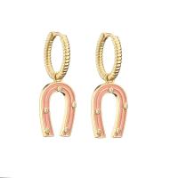China Gold Plated Enamel U Shape Hoop Earrings Cute Contemporary Pendant Jewelry for Women OEM for sale