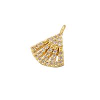 China Gold Plated Copper CZ Seashell Dangle Earrings Pendant 30mm for Women Jewelry Making for sale