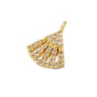 China Gold Plated Copper CZ Seashell Dangle Earrings Pendant 30mm for Women Jewelry Making for sale