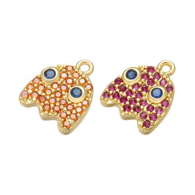 China Gold Plated CZ Small Goldfish Pendant Necklace DIY Jewelry Making 18x12mm for sale