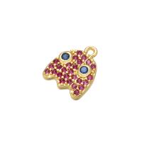 China Gold Plated CZ Small Goldfish Pendant Necklace DIY Jewelry Making 18x12mm for sale