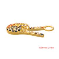 China Gold Plated Micro Pave Crystal Hand Lips Pendant DIY Jewelry Brass 18x25mm for sale