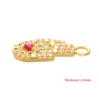 China Gold Plated Micro Pave Crystal Hand Lips Pendant DIY Jewelry Brass 18x25mm for sale
