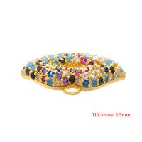 China Gold Plated Micro Pave Crystal Hand Lips Pendant DIY Jewelry Brass 18x25mm for sale