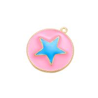 China DIY Pentagram Gold Plated Round Pendant Enamel Coin Shape OEM for sale