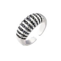 China Chunky Sterling Silver Ring with Zircon for Men Wedding Adjustable Size for sale