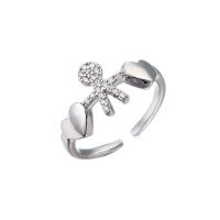 China Hypoallergenic 925 Sterling Silver Diamond Engagement Ring Adjustable Size for sale