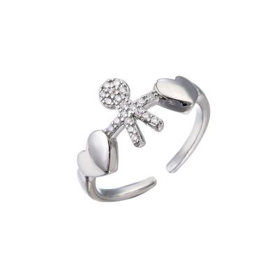 China Hypoallergenic 925 Sterling Silver Diamond Engagement Ring Adjustable Size for sale