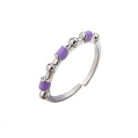 China 925 Sterling Silver Enamel Ring Open Adjustable Women Girls Jewelry Size 6-10 for sale