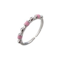 China 925 Sterling Silver Enamel Ring Open Adjustable Women Girls Jewelry Size 6-10 for sale