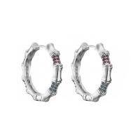 China 925 Sterling Silver Crystal Hoop Huggie Earrings Unisex 10mm for sale