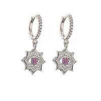 China 925 Sterling Silver Star Hoop Earrings for Women with Cubic Zirconia Crystals for sale
