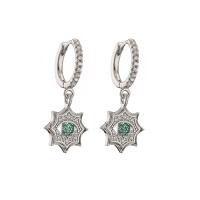China 925 Sterling Silver Star Hoop Earrings for Women with Cubic Zirconia Crystals for sale
