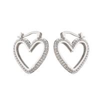 China 925 Sterling Silver Micro Pave Hoop Earrings 5A CZ Stone Fashion Jewelry for Women for sale